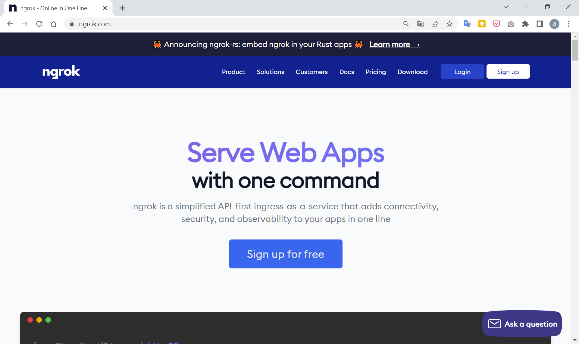 利用 ngrok 讓外網連線到本機的 localhost 伺服器