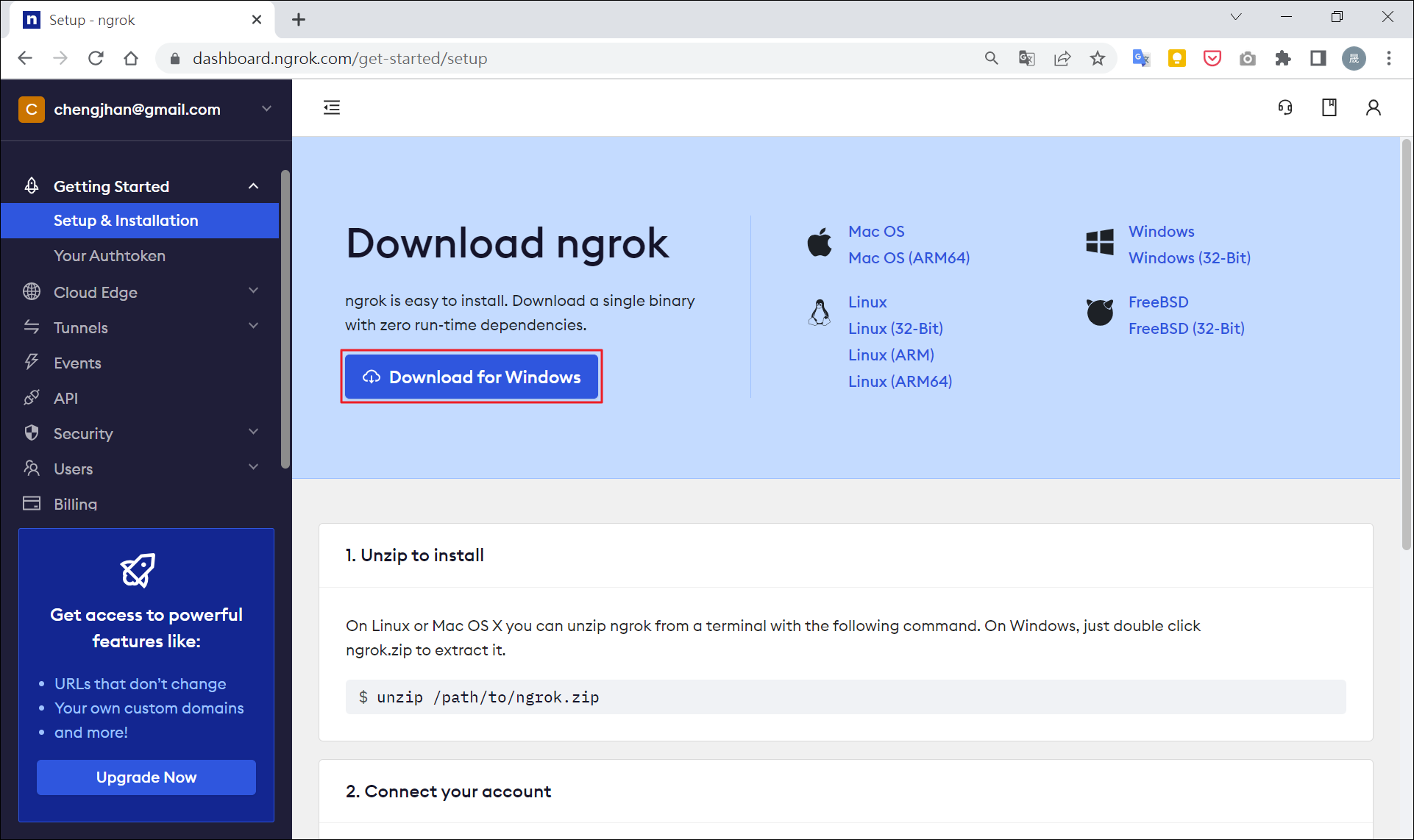 利用 ngrok 讓外網連線到本機的 localhost 伺服器