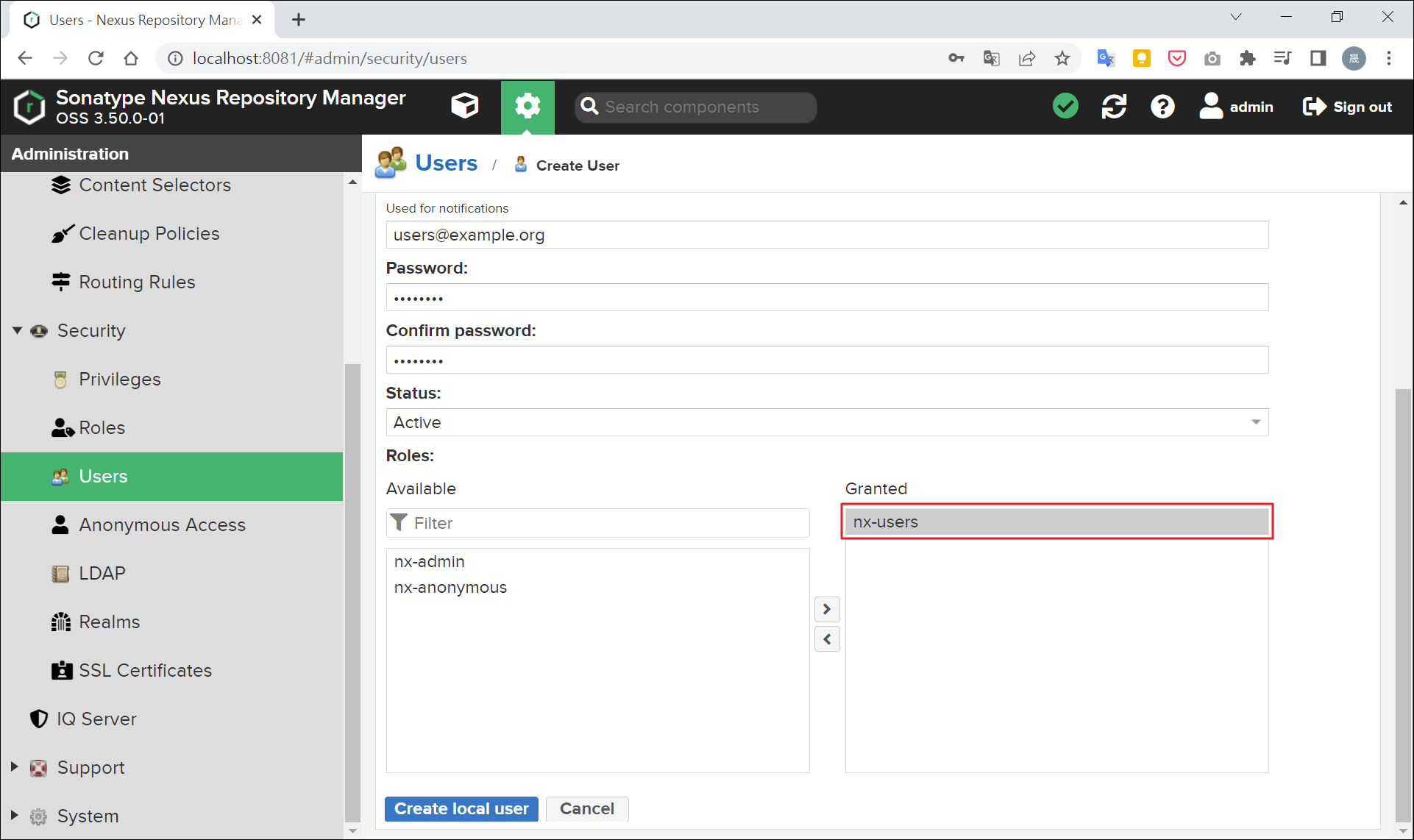 建立私有的 Nexus Repository