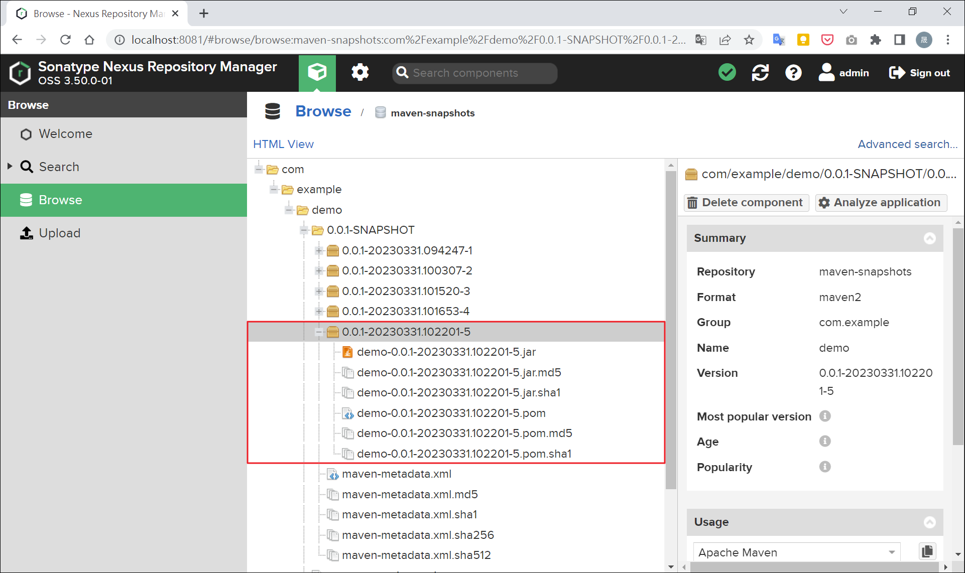 部署套件至 Nexus Repository