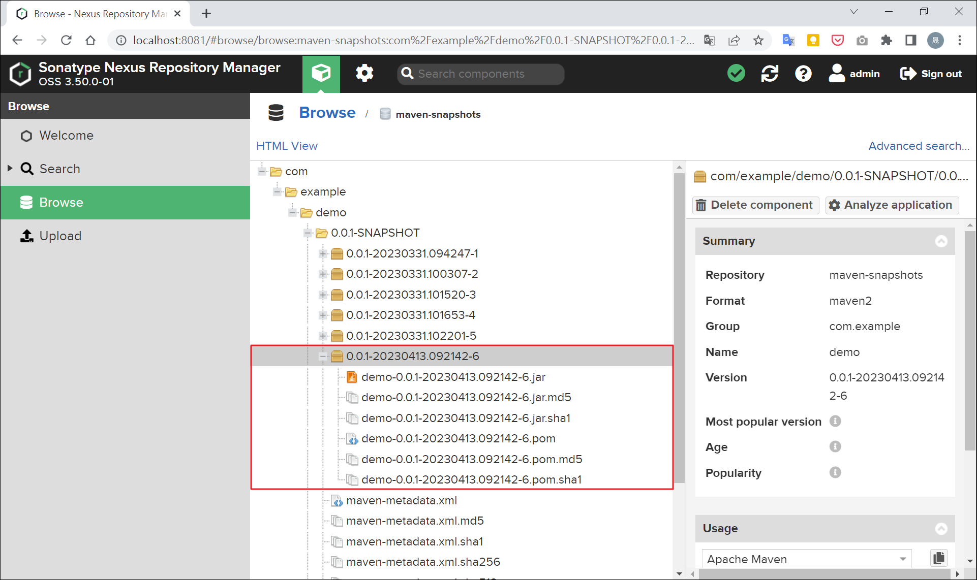 部署套件至 Nexus Repository